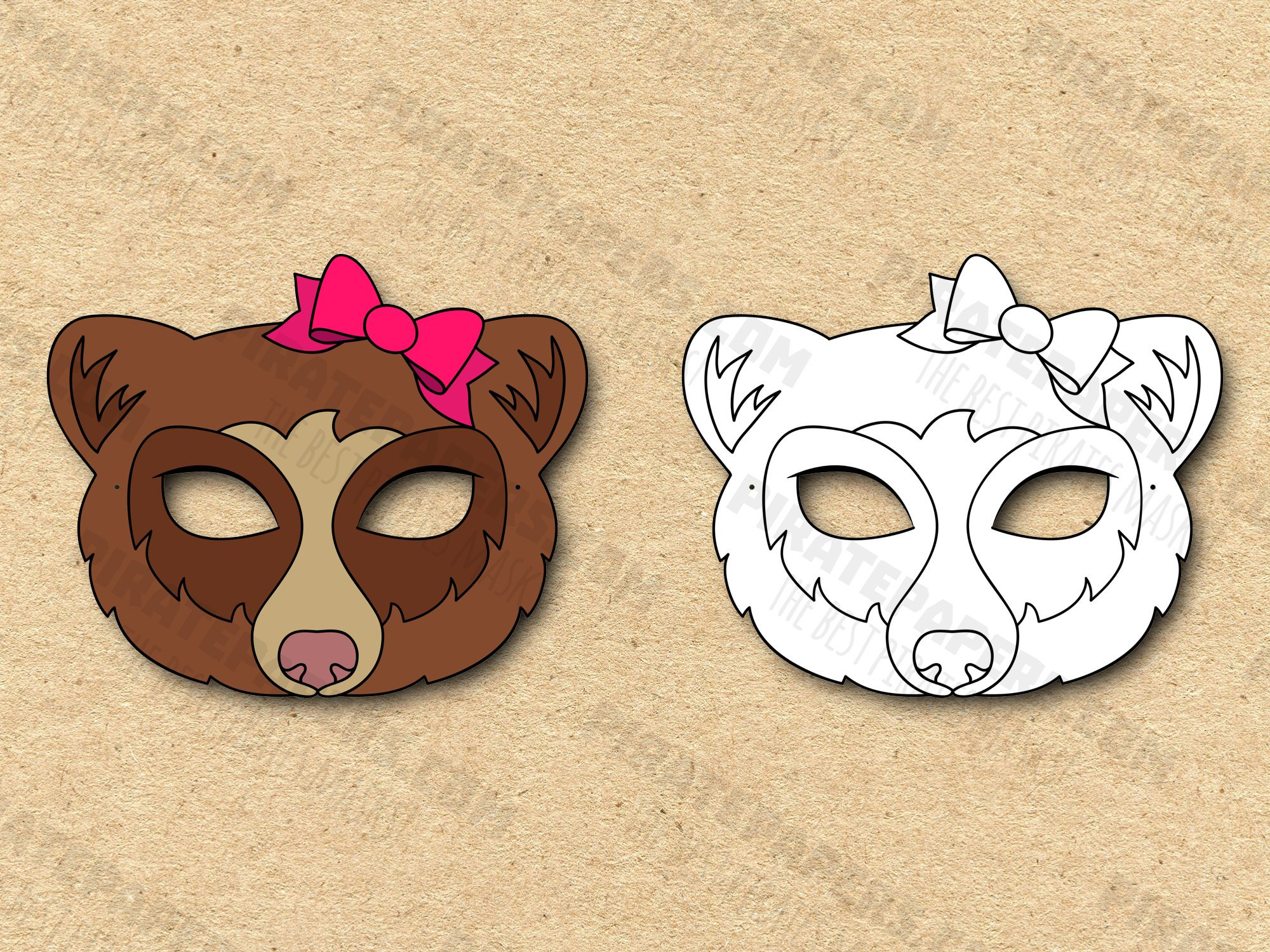 Bear-mother Masks Printable Color + Coloring (goldilocks and the Three ...