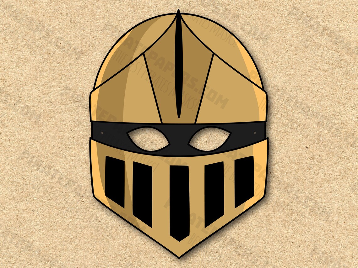 Knight Mask Printable, Paper DIY for Kids and Adults. PDF Template ...