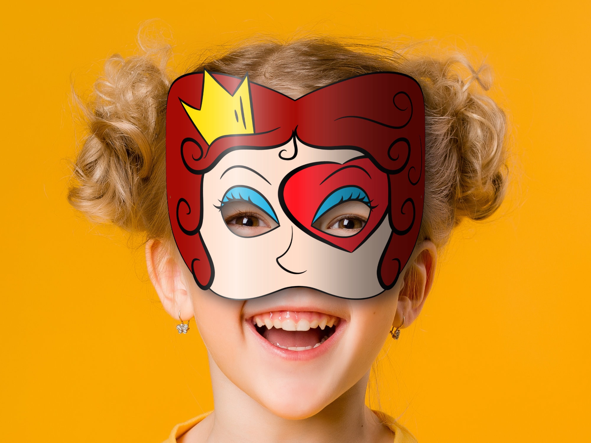 Queen of Hearts Mask Printable alice in Wonderland, Paper DIY for Kids ...