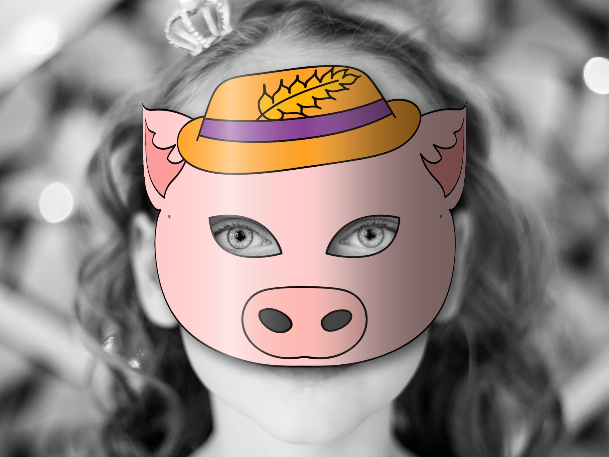 Pig 2 Mask Printable the Three Little Pigs Paper DIY for - Etsy UK