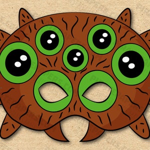 Spider Mask Printable, Paper DIY for Kids and Adults. PDF Template ...