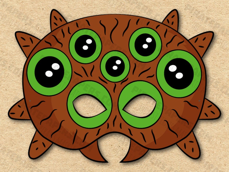 Spider Mask Printable, Paper DIY for Kids and Adults. PDF Template ...