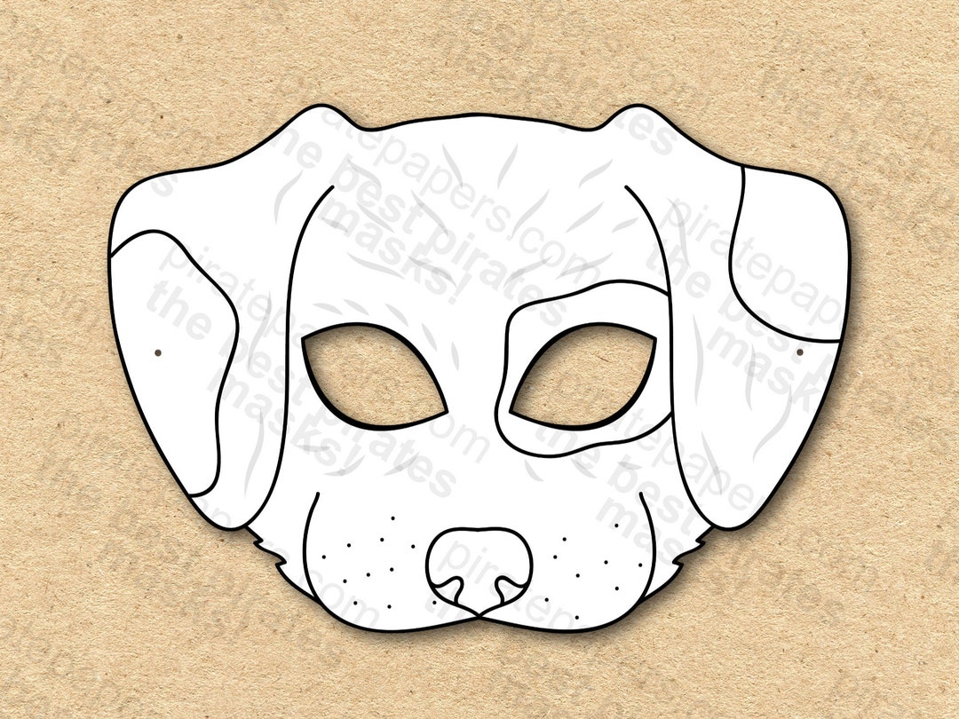 Dog Mask Printable Coloring Paper DIY for Kids and Adults. - Etsy