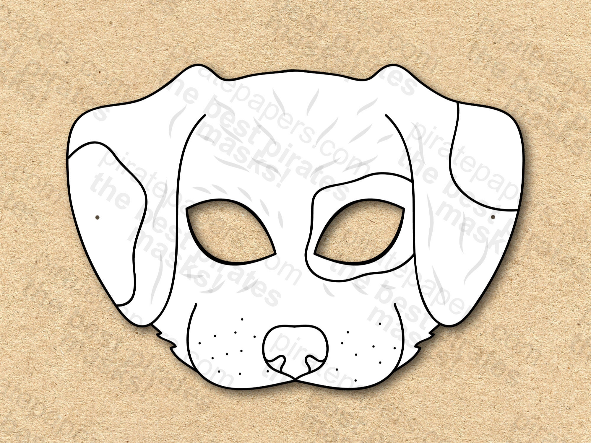 Dog Mask Printable Coloring Paper DIY for Kids and Adults. - Etsy