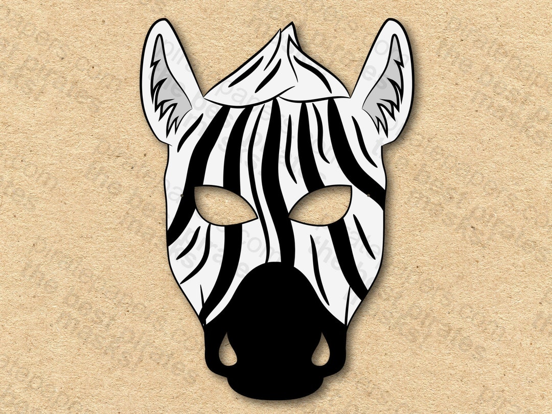 Zebra Mask Printable Paper DIY for Kids and Adults. PDF - Etsy Australia
