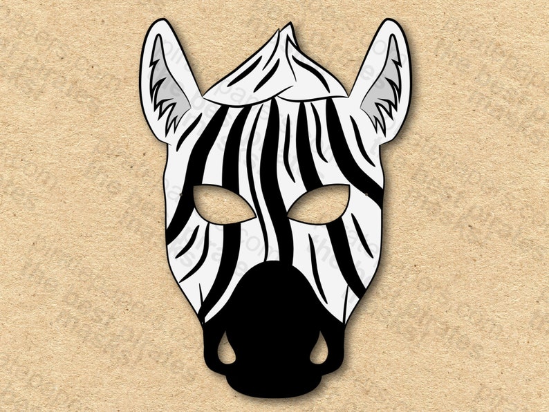 Zebra Mask Printable Paper DIY for Kids and Adults. PDF - Etsy Australia
