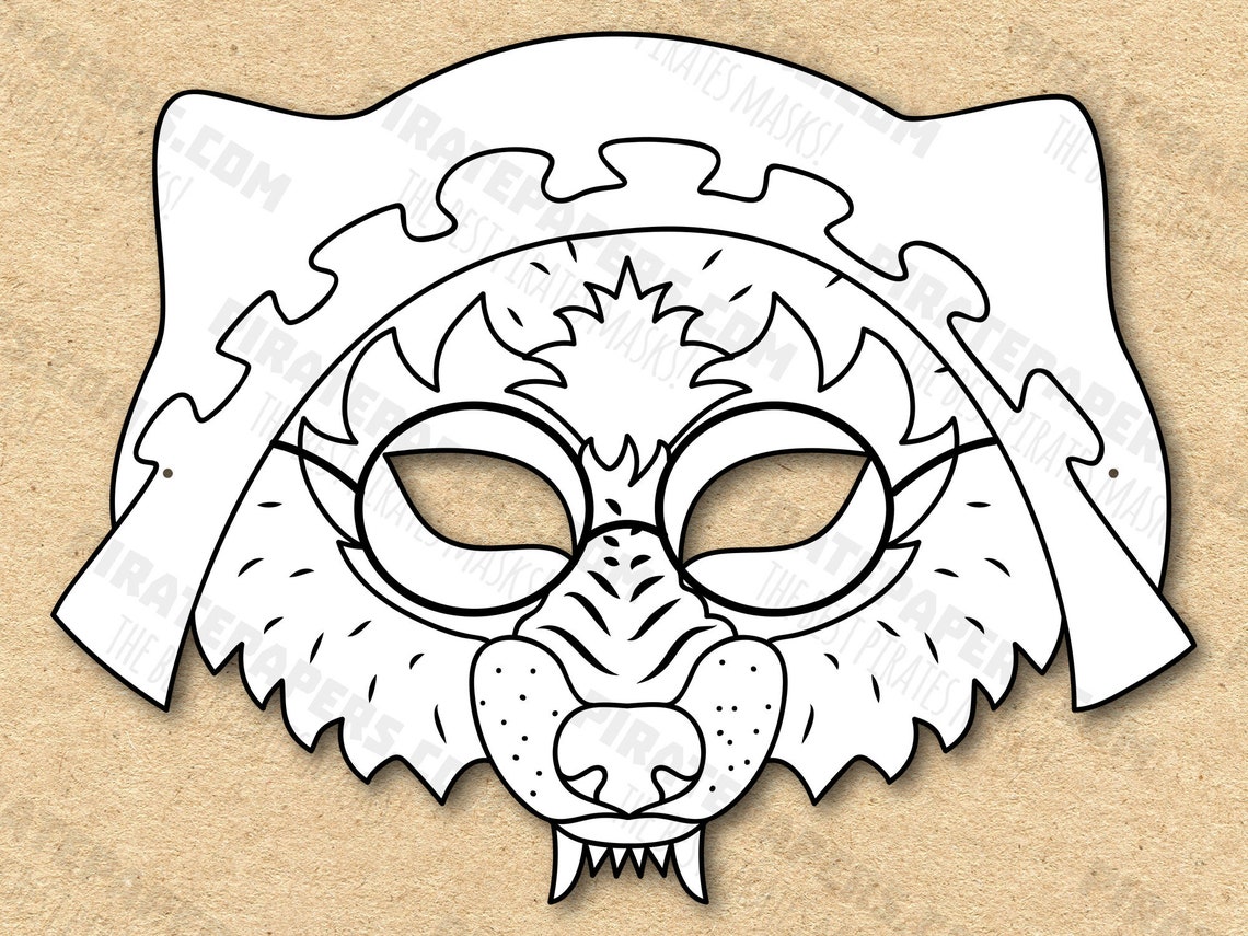 Little Red Riding Hood Masks Printable Coloring, Mother, Grandma, Big ...