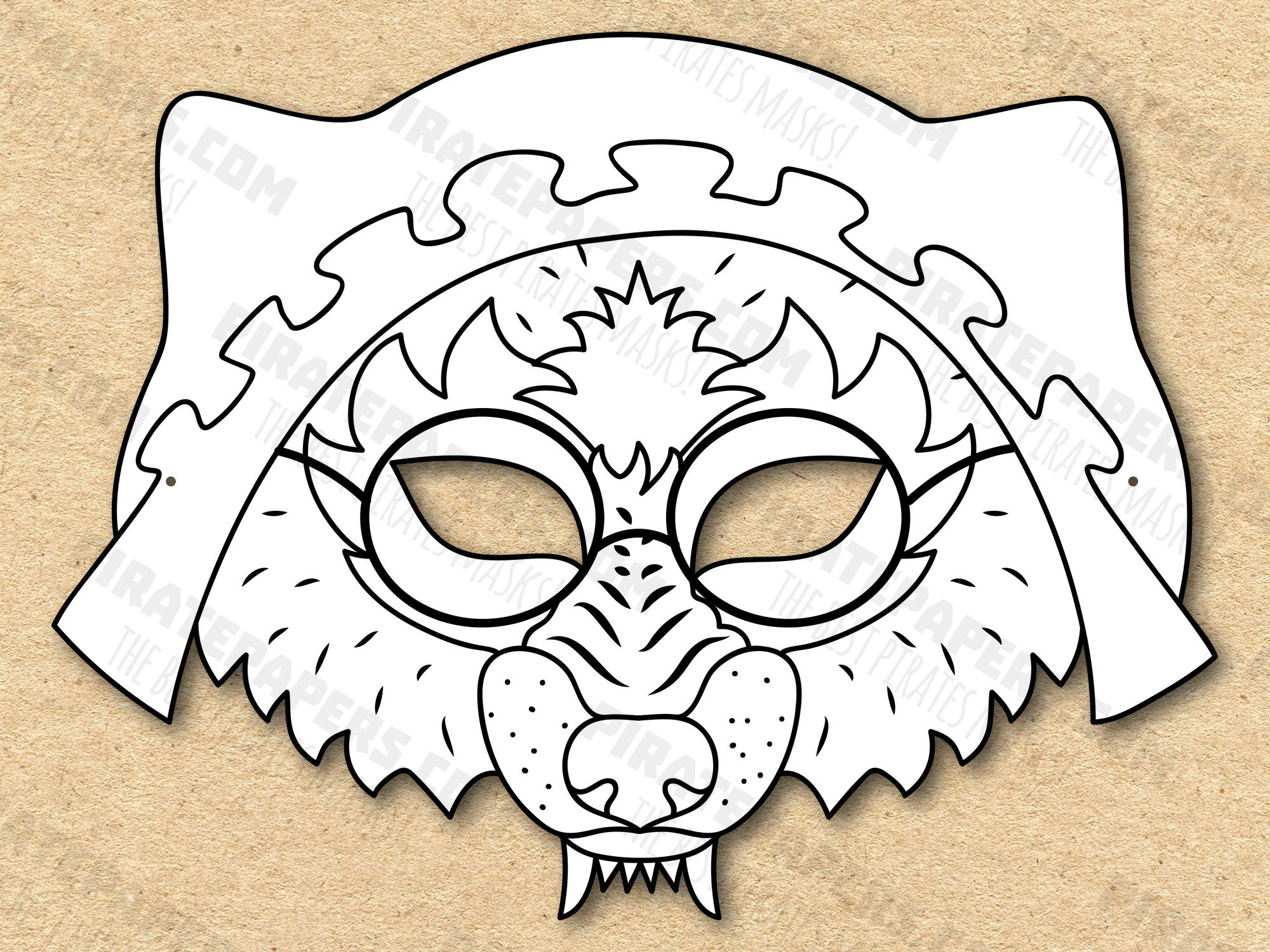 Little Red Riding Hood Masks Printable Coloring, Mother, Grandma, Big ...