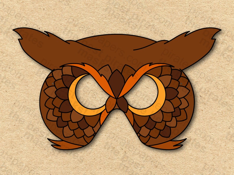 Owl Masks Printable Color Coloring Paper DIY for Kids and - Etsy