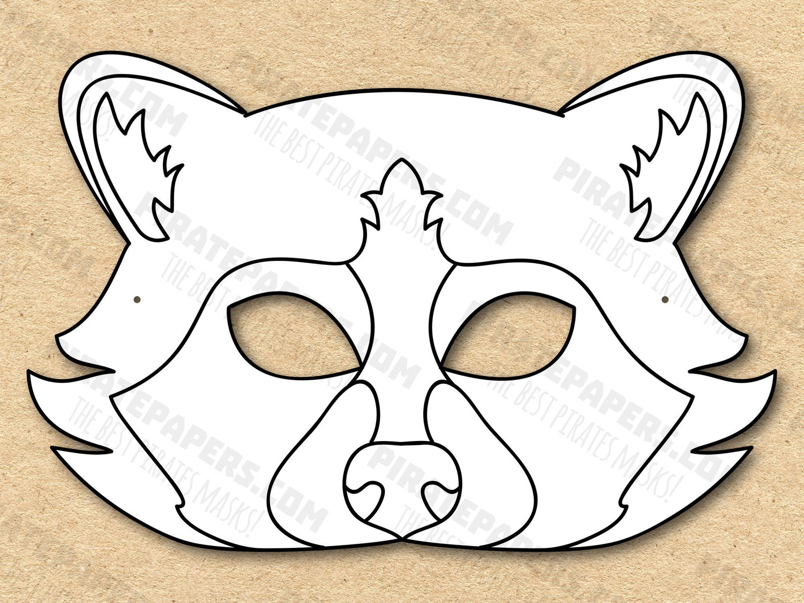 Woodland Forest Animals Masks Printable Coloring, Wolf, Fox, Bear ...