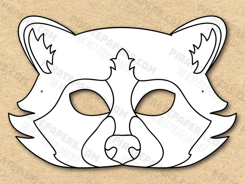 Woodland Forest Animals Masks Printable Coloring, Wolf, Fox, Bear ...