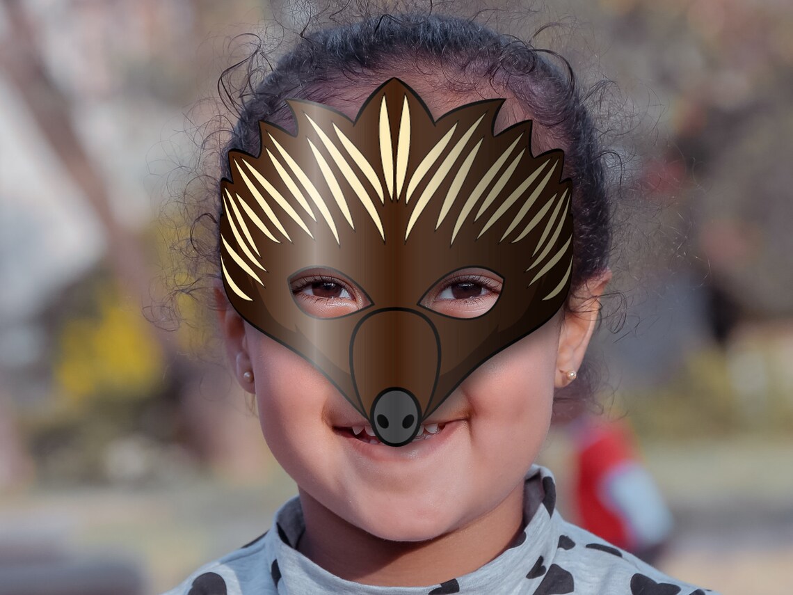 Echidna Mask Printable, Paper DIY for Kids and Adults. PDF Template ...