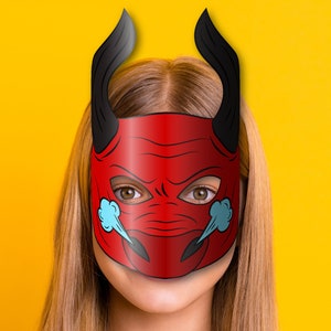 Minotaur Mask Printable, Paper DIY for Kids and Adults. PDF Template ...