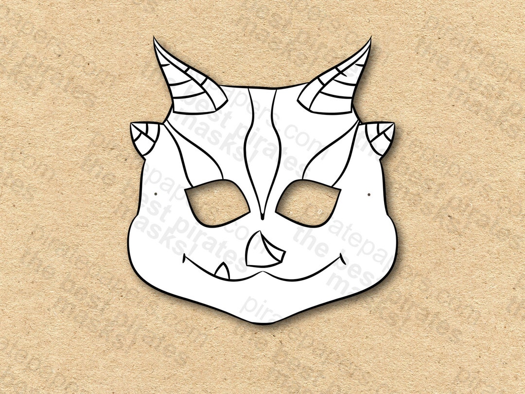 Baby Dragon Mask Printable Coloring Paper DIY for Kids and - Etsy