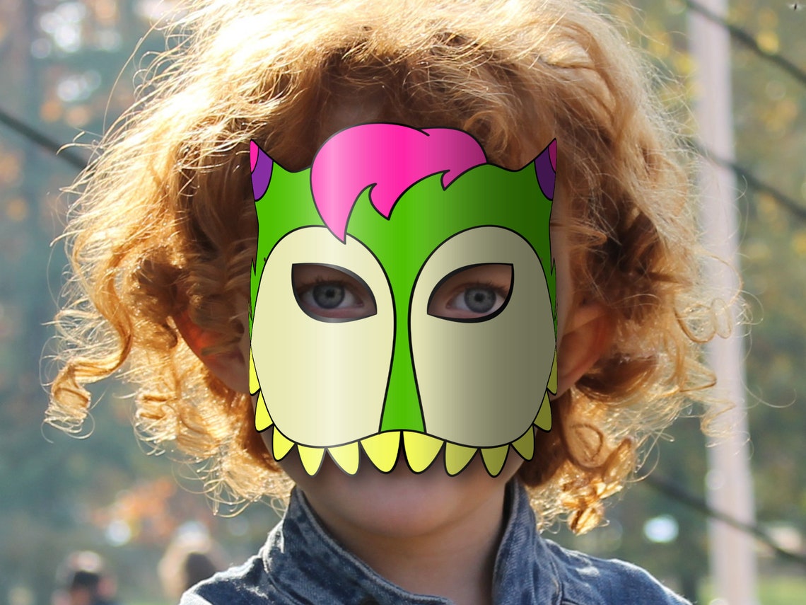 Monster 2 Mask Printable, Paper DIY for Kids and Adults. PDF Template ...