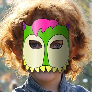 Monster #2 Mask Printable, Paper DIY for Kids and Adults. PDF Template ...