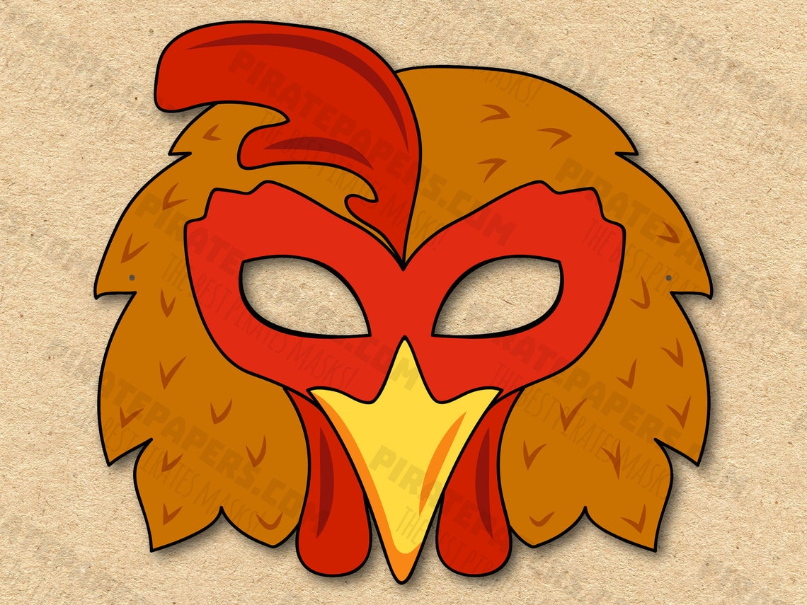 Rooster Mask Printable, Сoock, Сhicken, Paper DIY for Kids and Adults ...