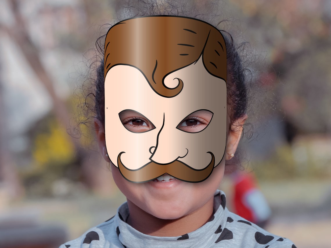 Сircus Athlete Mask Printable, Paper DIY for Kids and Adults. PDF ...