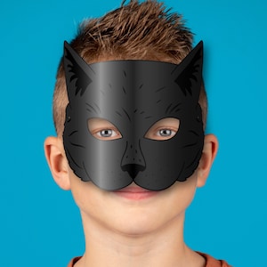 Cat Mask Printable, Paper DIY for Kids and Adults. PDF Template ...