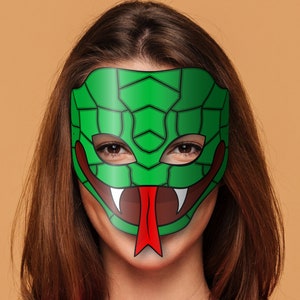 Snake Mask Printable, Paper DIY for Kids and Adults. PDF Template ...