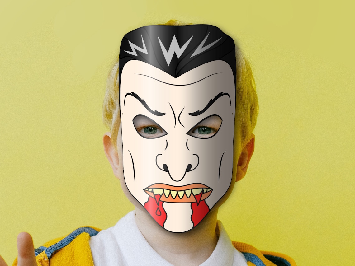 Dracula Mask Printable, Paper DIY for Kids and Adults. PDF Template ...