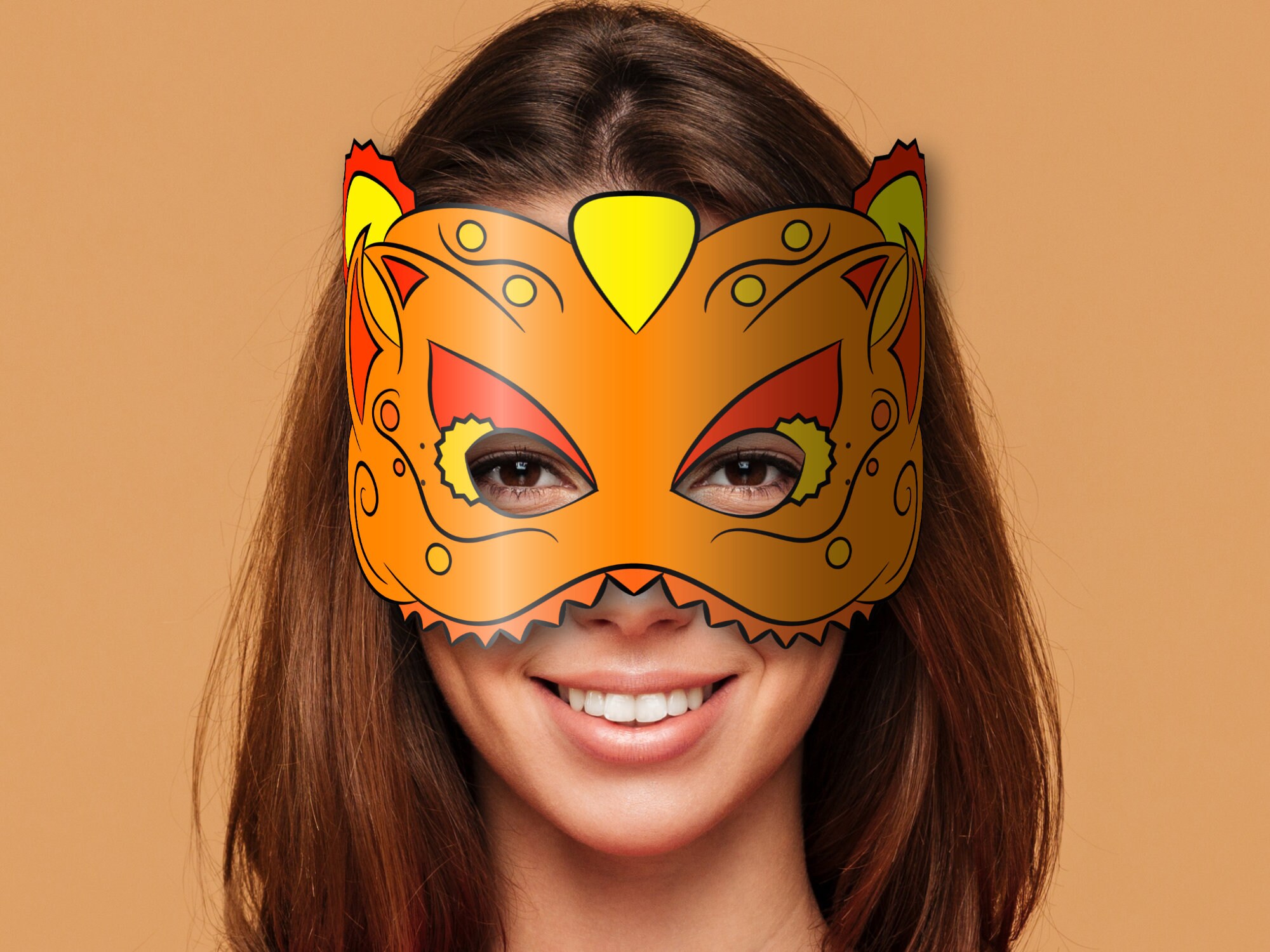 Fairy #2 Masks Printable Color + Coloring, Paper DIY for Kids and ...