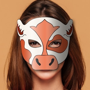 Cow Mask Printable, Paper DIY for Kids and Adults. PDF Template ...
