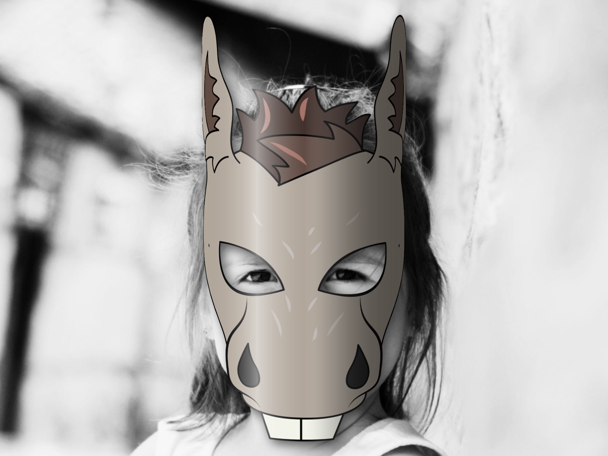 Donkey Mask Printable Paper DIY for Kids and Adults. PDF - Etsy Australia