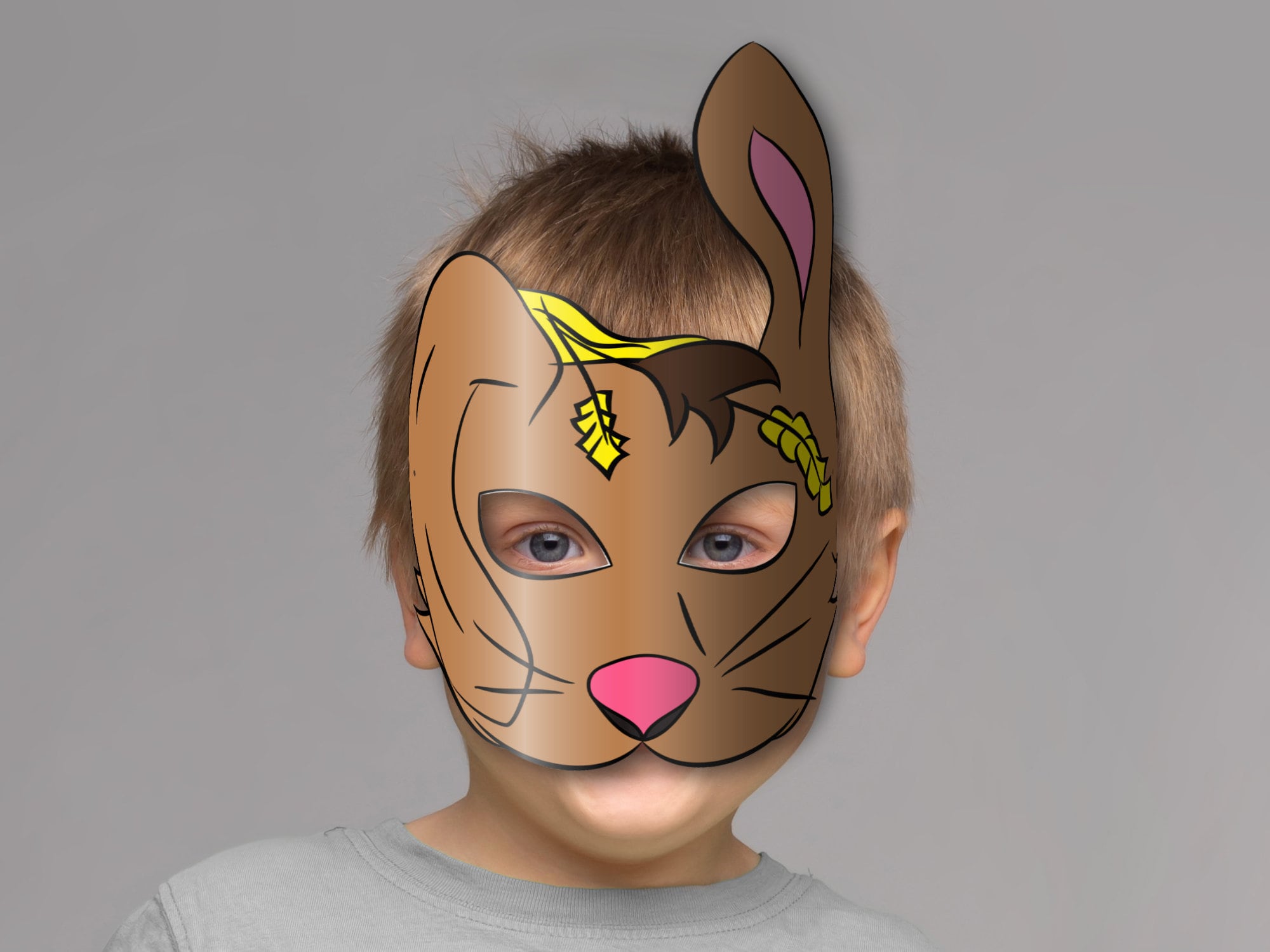 March Hare Mask Printable alice in Wonderland, Paper DIY for Kids and ...