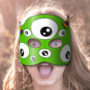 Monster #6 Mask Printable, Paper DIY for Kids and Adults. PDF Template ...