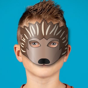 Hedgehog #2 Mask Printable, Paper DIY for Kids and Adults. PDF Template ...