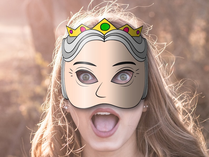 Queen Mother Mask Printable, Paper DIY for Kids and Adults. PDF ...
