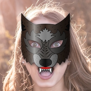 Big Bad Wolf Mask Printable, Paper DIY for Kids and Adults. PDF ...