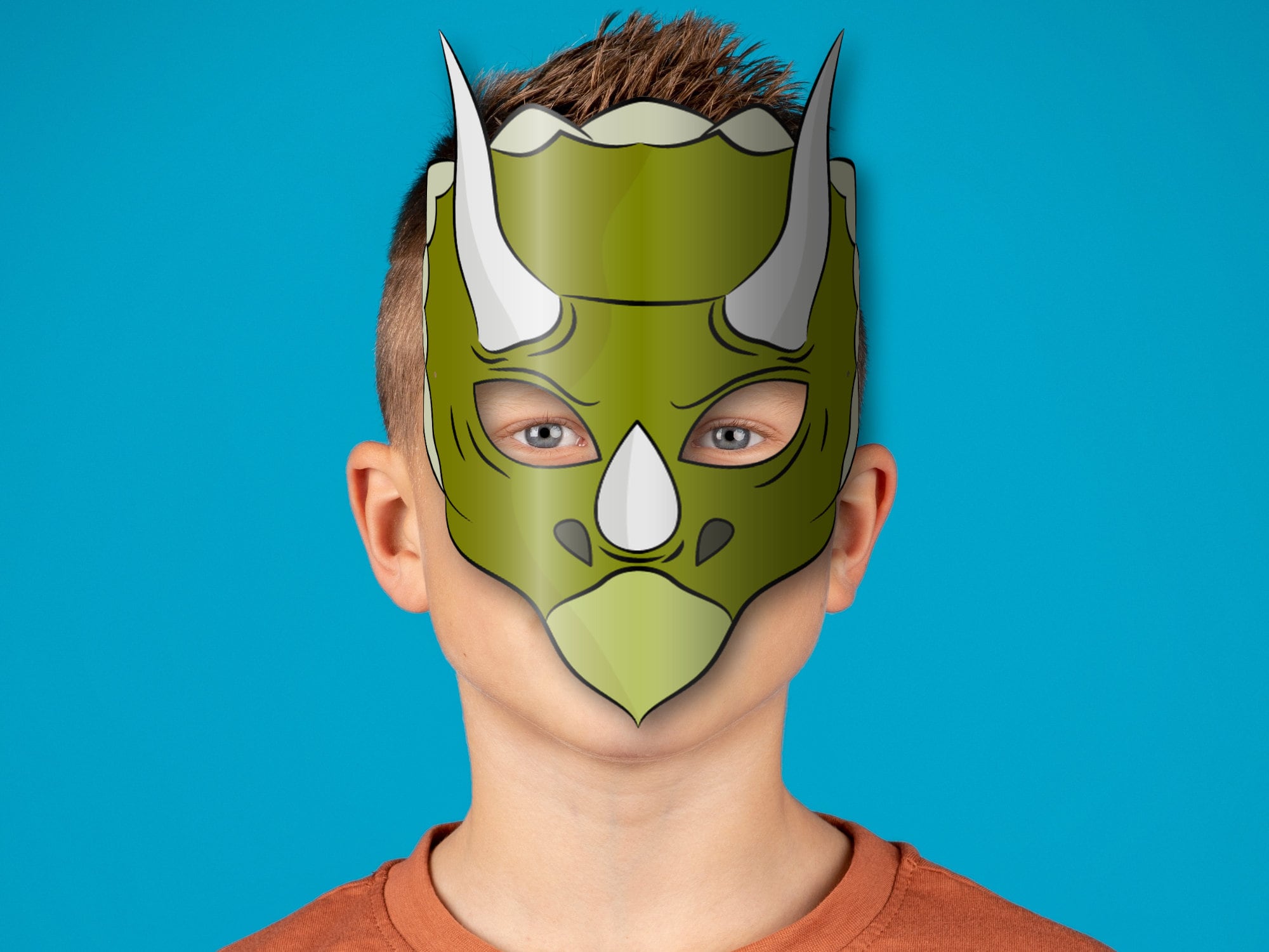 Dinosaur Triceratops Mask Printable, Paper DIY for Kids and Adults. PDF ...