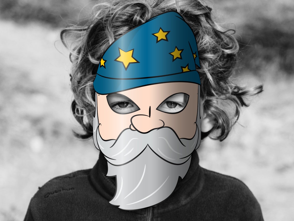 Wizard Mask Printable Paper DIY for Kids and Adults. PDF - Etsy