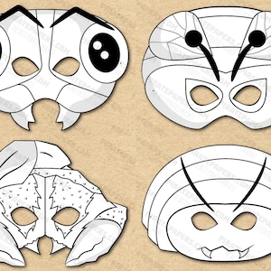 Bugs and Insects 3 Masks Printable Coloring, Scorpion, Cockroach, Ant ...