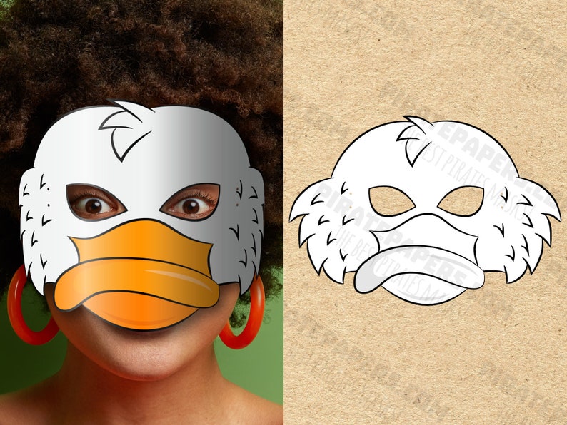 Goose Masks Printable Color Coloring Paper DIY for Kids and - Etsy