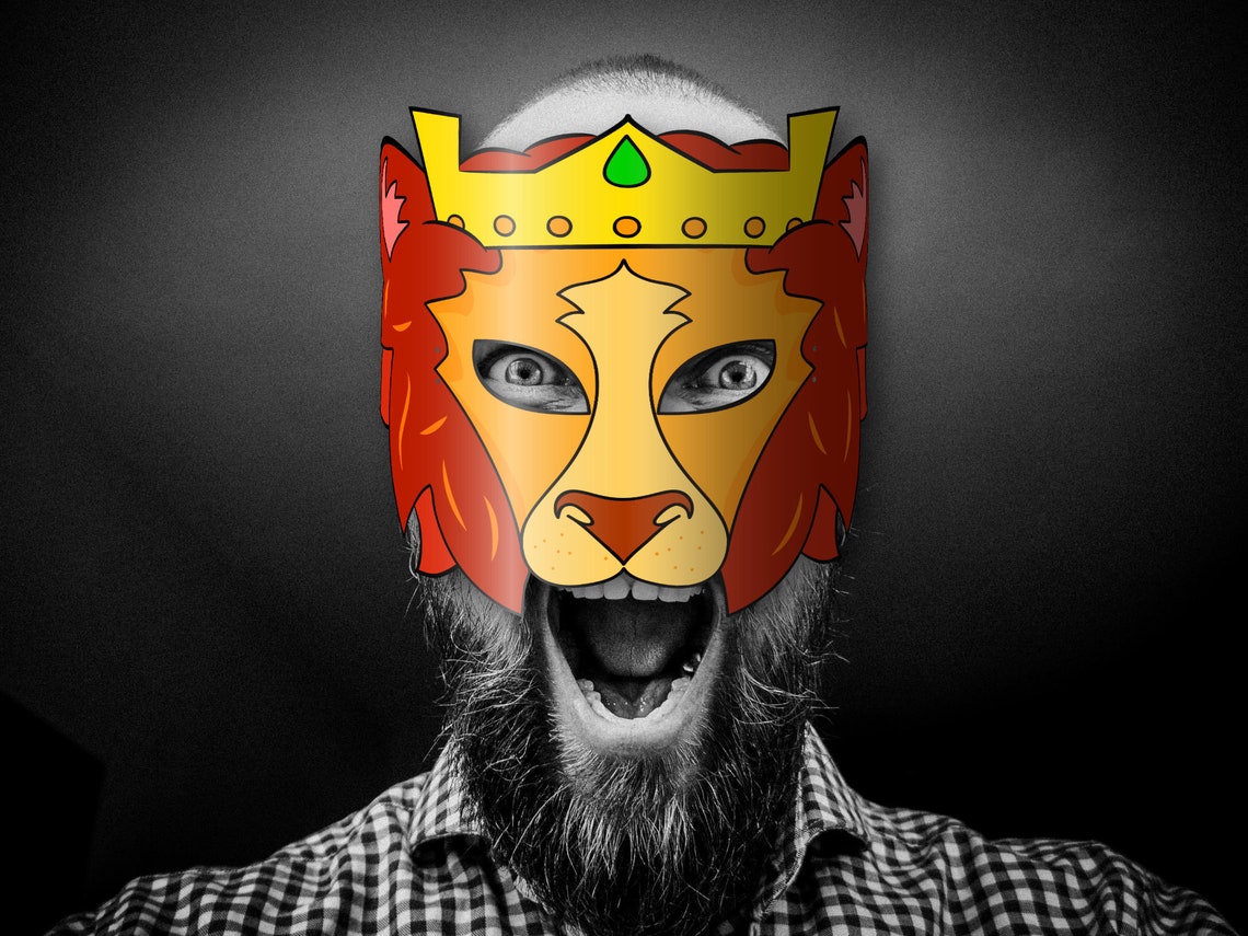 Lion King Mask Printable Paper DIY for Kids and Adults. PDF - Etsy