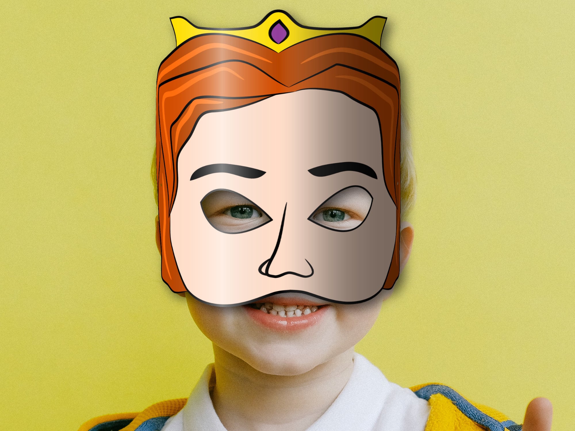 Prince Mask Printable, Paper DIY for Kids and Adults. PDF Template ...