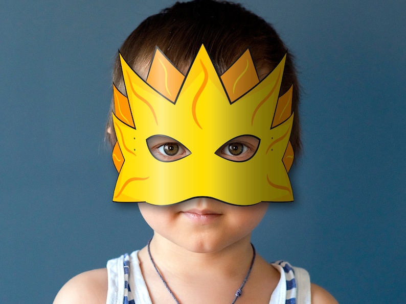 Sun Mask Printable, Paper DIY for Kids and Adults. PDF Template ...