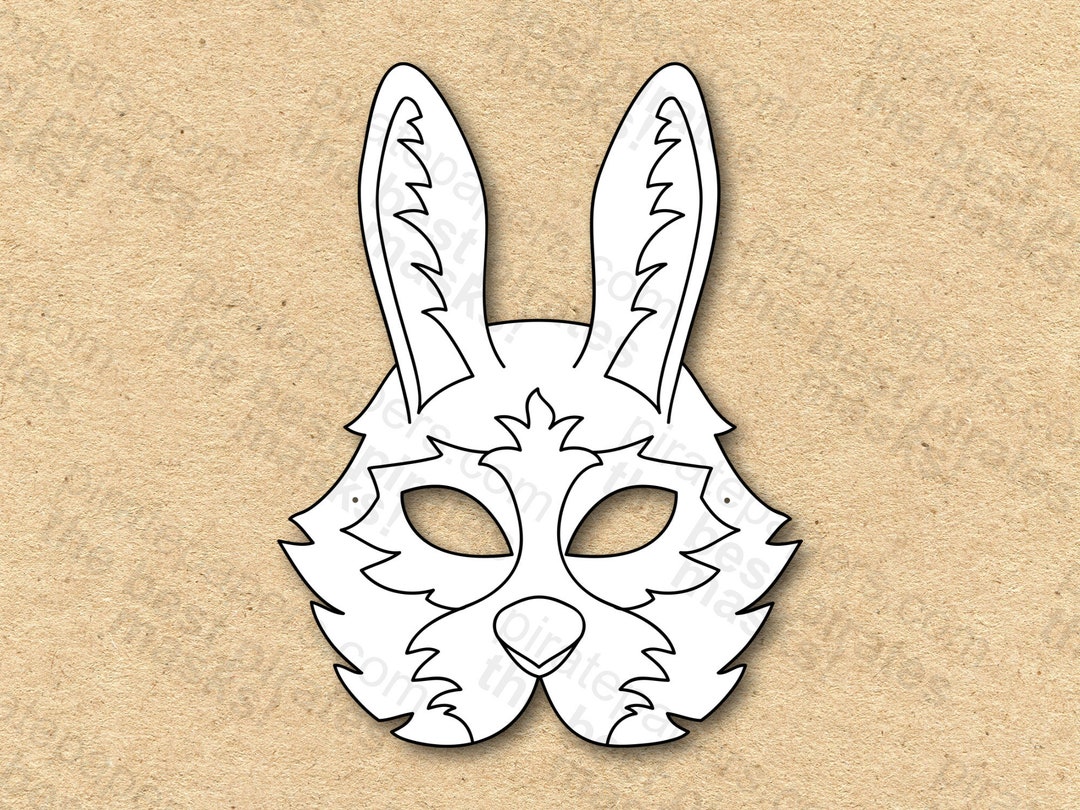 Bunny Mask Printable Coloring Paper DIY for Kids and Adults. - Etsy