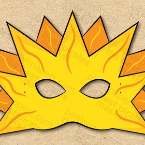 Sun Masks Printable Color Coloring Paper DIY for Kids and - Etsy