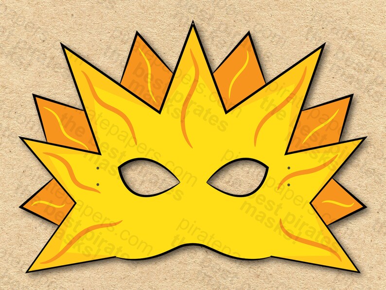 Sun Masks Printable Color Coloring Paper DIY for Kids and - Etsy