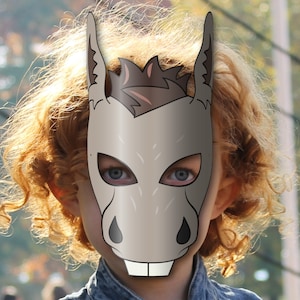 Donkey Mask Printable, Paper DIY for Kids and Adults. PDF Template ...