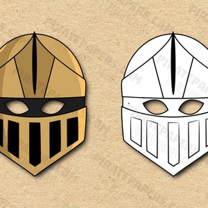 Knight Masks Printable Color + Coloring, Paper DIY for Kids and Adults ...