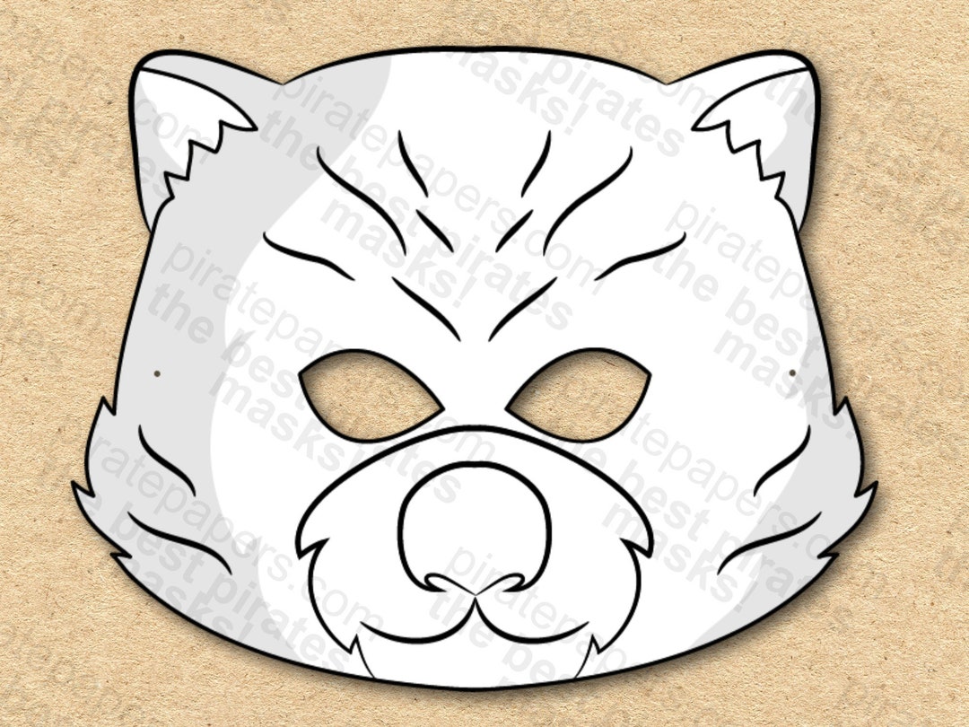 Wombat Mask Printable Coloring Paper DIY for Kids and Adults. - Etsy ...