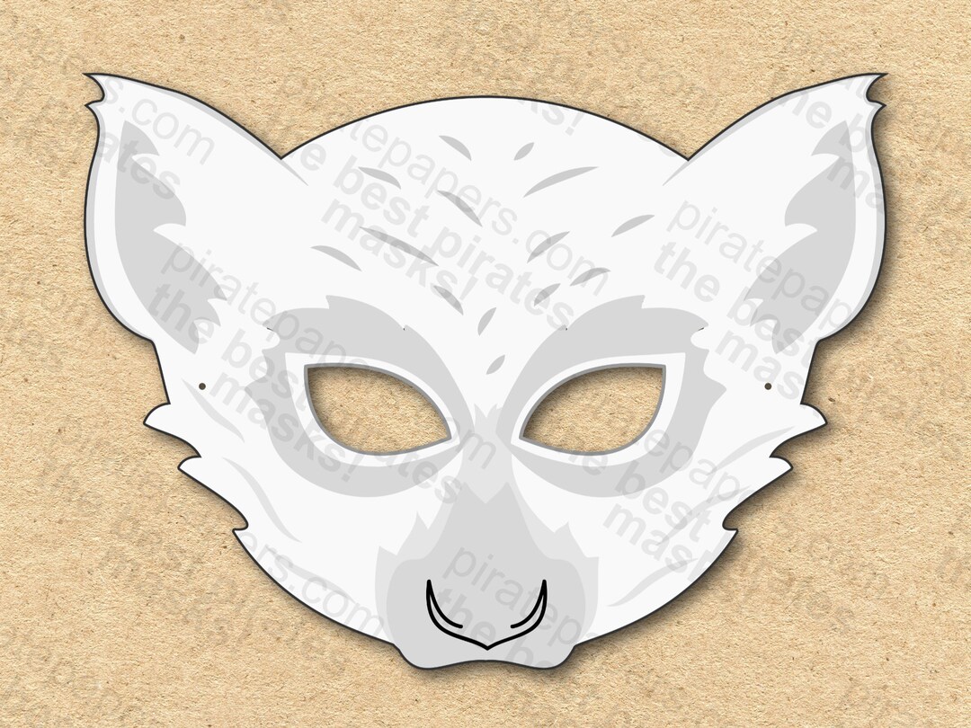 Lemur Mask Printable Coloring Paper DIY for Kids and Adults. - Etsy