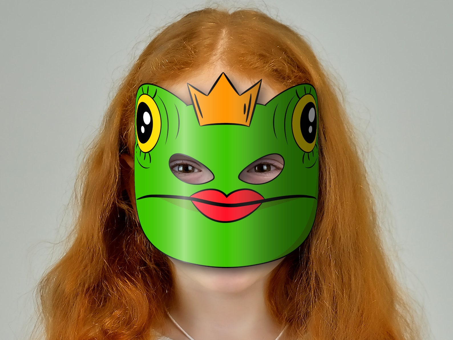 Frog Princess Mask Printable, Paper DIY for Kids and Adults. PDF ...