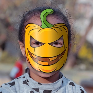 Pumpkin Masks Printable Color + Coloring, Paper DIY for Kids and Adults ...