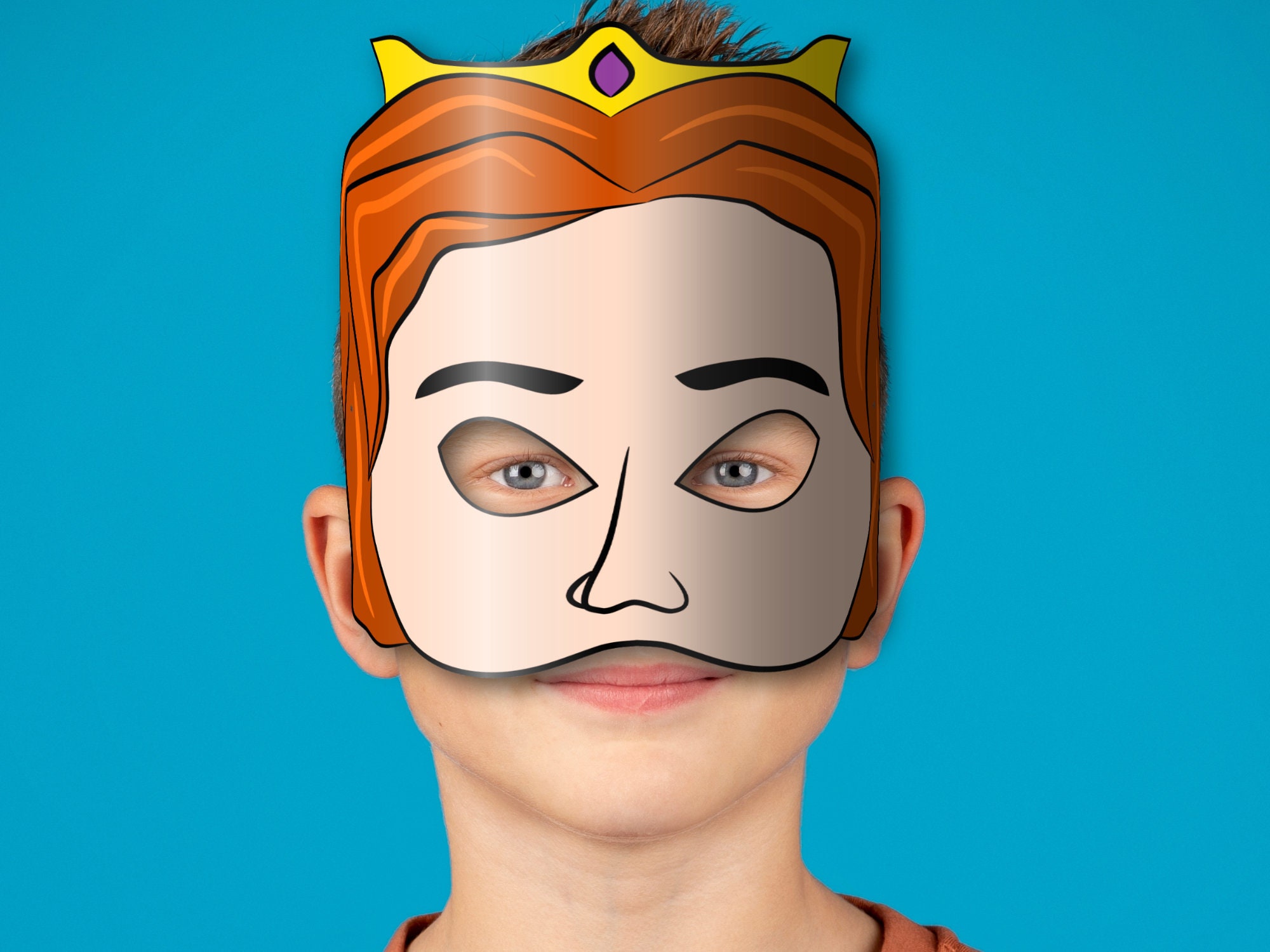 Prince Mask Printable, Paper DIY for Kids and Adults. PDF Template ...